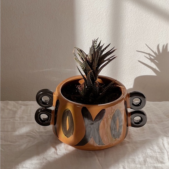 Accents | Brown And Black Abstract Plant Pot For Small Plant | Poshmark
